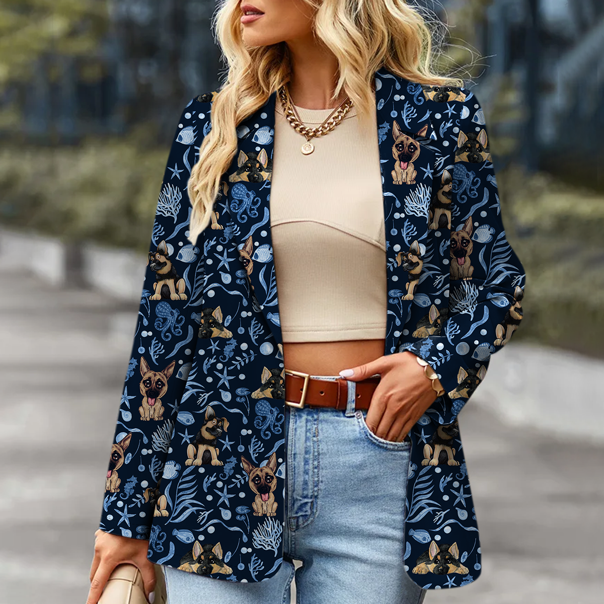 German Shepherd Women's Beach Time Hawaiian Blazer – Follus