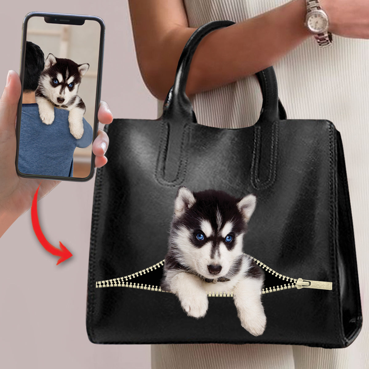 Love You - Personalized Luxury Handbag With Your Pet's Photo V2 – Follus