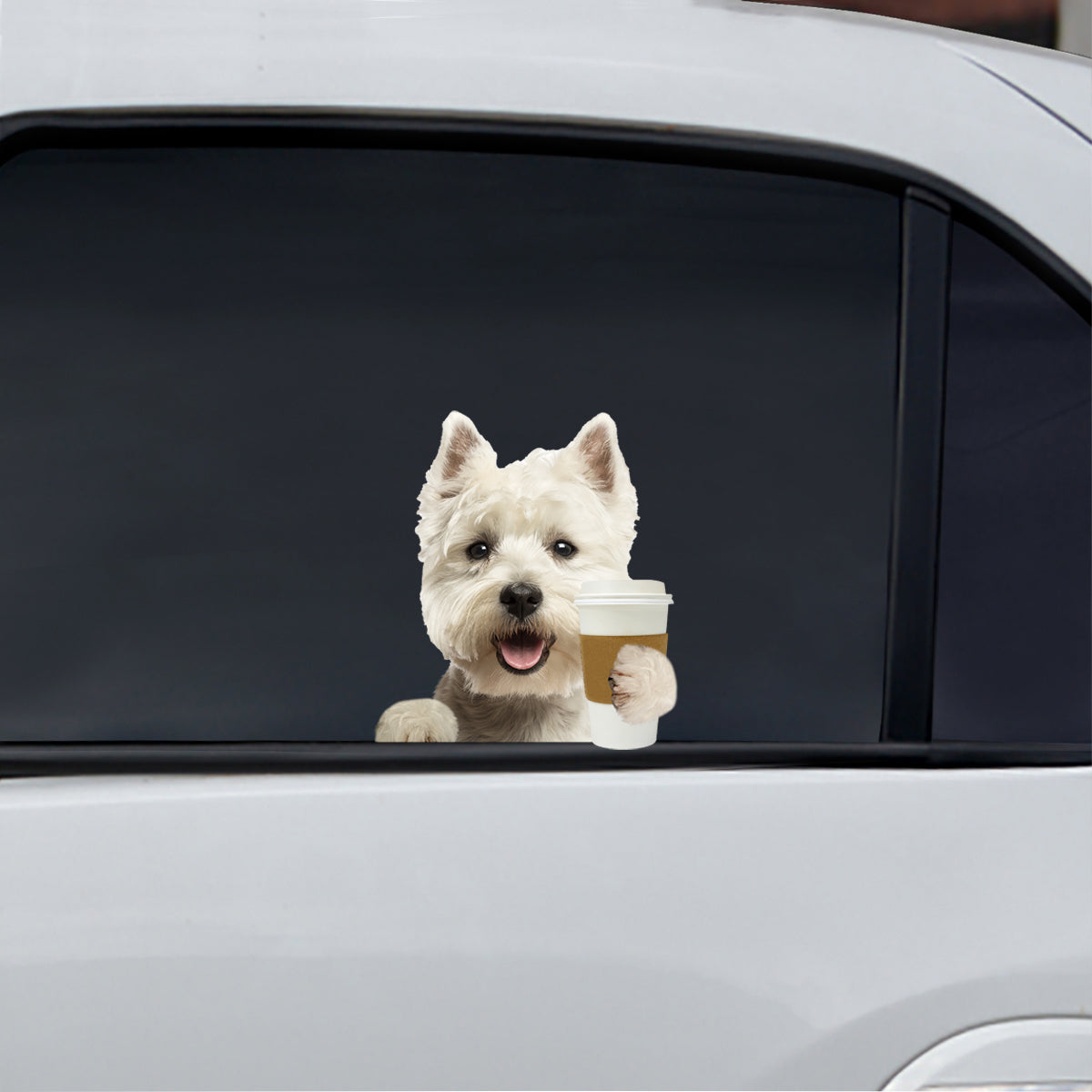 Good Morning - West Highland White Terrier Car/ Door/ Fridge/ Laptop S ...